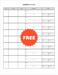 Free Printable Visitor Logs (No Sign Up Required)
